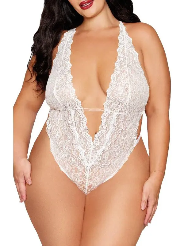 DREAMGIRL Lace Teddy - White