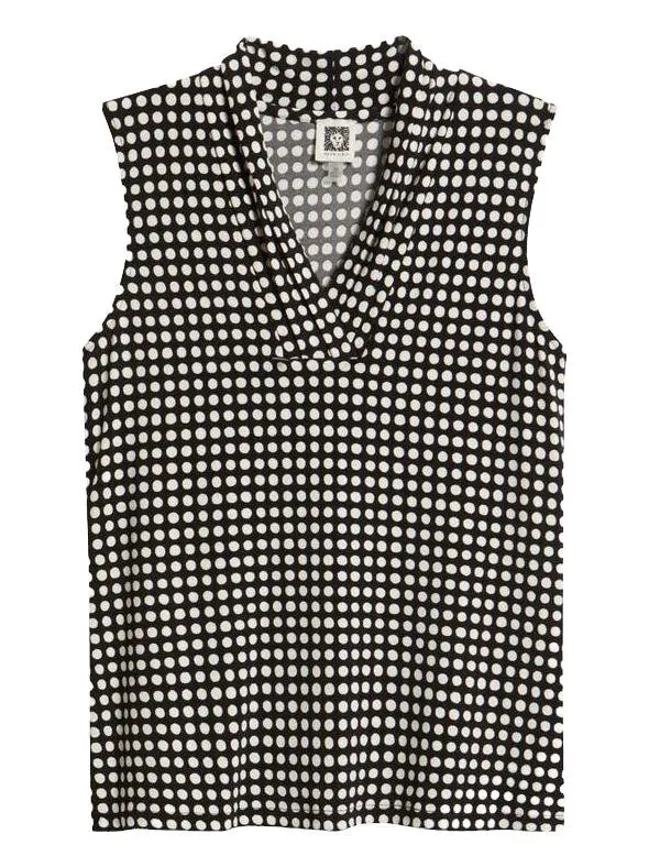 Anne Klein Pleated Sleeveless Top - Anne Black/anne White