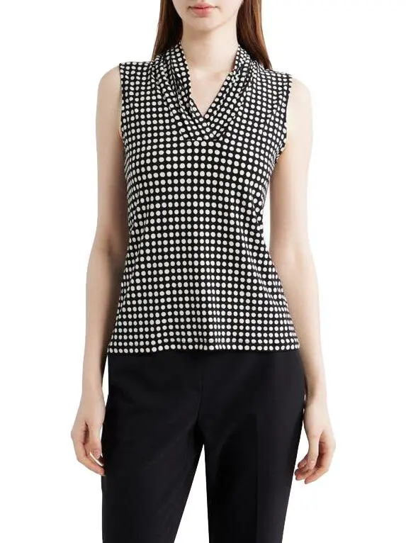 Anne Klein Pleated Sleeveless Top - Anne Black/anne White