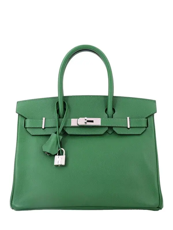 Hermès Birkin Handbag Green Epsom 30 With Palladium Hardware - Vert Bengale