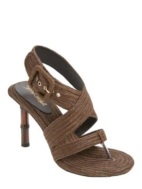 Jeffrey Campbell Boreal Raffia Sandals - Brown Raffia