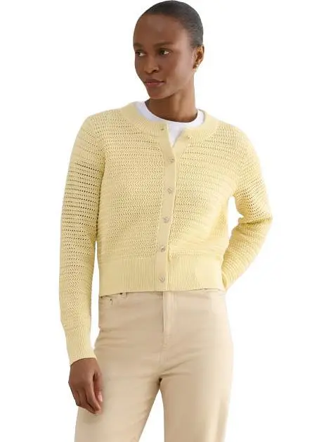 HOBBS LONDON Regular-fit Cotton Cardigan - Pale Yellow