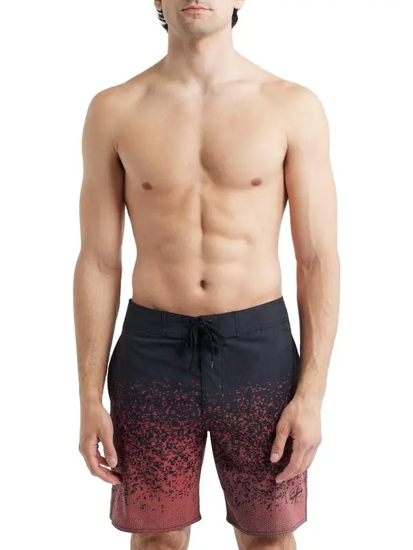 SANTO STUDIO Cole Houshmand Pro Board Shorts - Black/red/white