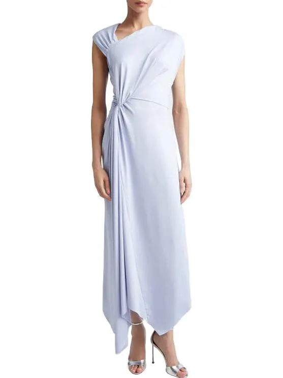 Victoria Beckham Asymmetric Stretch Jersey Midi Dress - Cloud Blue