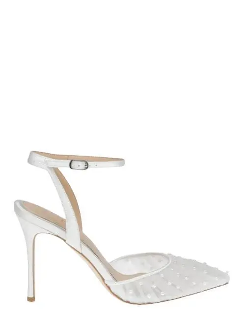 HARLO AUSTRALIA Chantelle Pearl Tulle Bridal Stiletto - Soft White Satin