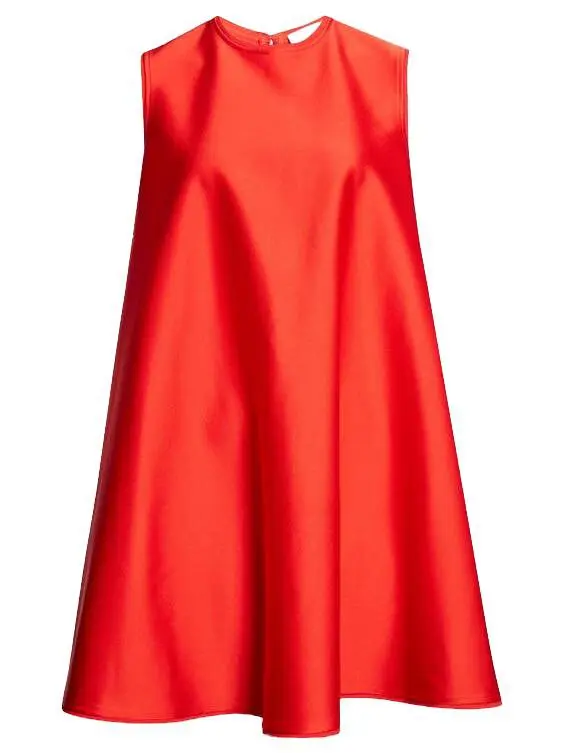 Stella McCartney Crepe Back Satin Trapeze Minidress - Lipstick Red