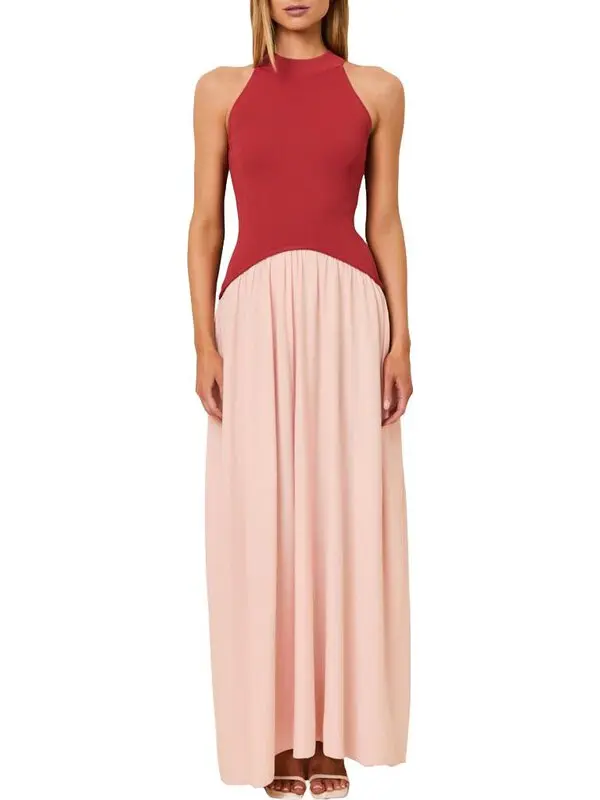 Solid & Striped The Isola Sleeveless Maxi Dress - Rooftop Red