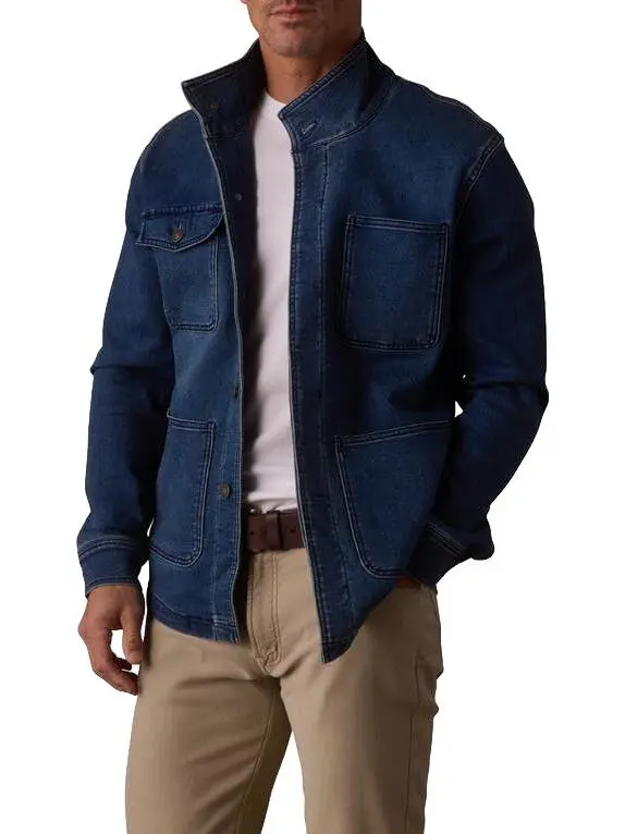 THE NORMAL BRAND Comfort Terry Denim Chore Coat - Dark Wash