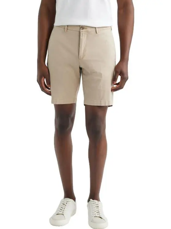 Scott Barber Savannah Stretch Cotton Twill Shorts - Khaki