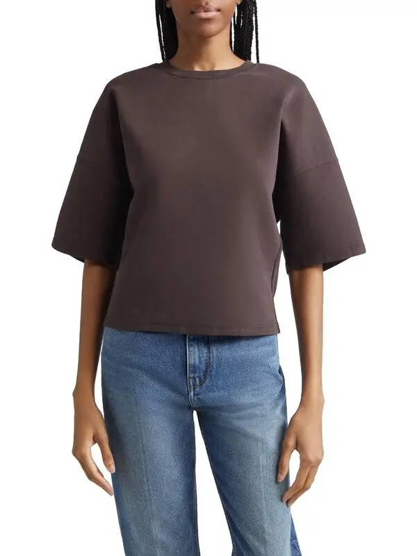 Ossou Rift Crop Jersey T-shirt - Loam