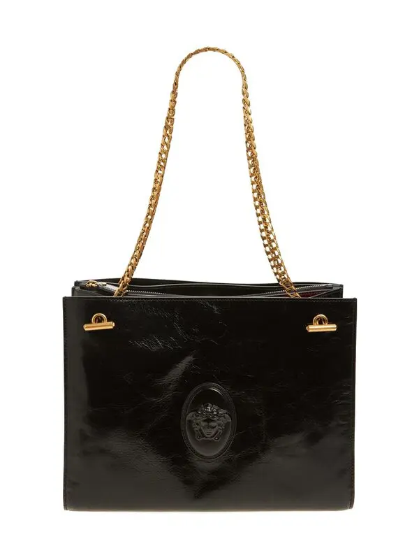 Versace Medium Cabine Shoulder Bag - Black-gold