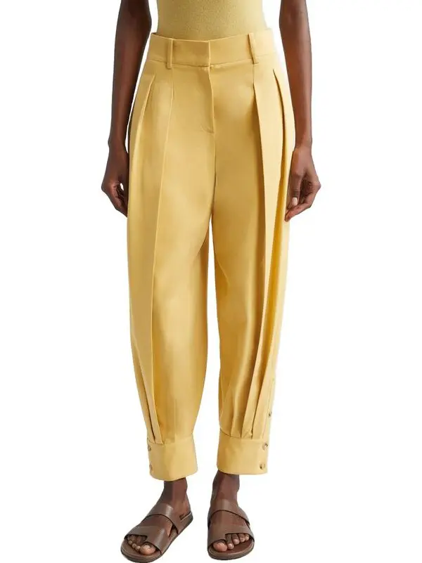 Michael Kors Cuffed Silk Gabardine Carrot Trousers - Palomino