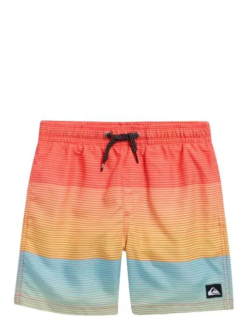 Quiksilver Striped Board Shorts - Fiery Coral