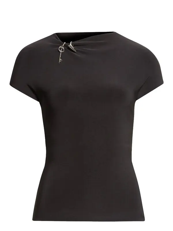 GRACE LING Relic Charms Jersey Top - Black