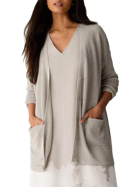 Eileen Fisher Organic Linen And Cotton Knit Cardigan - Undyed Natural