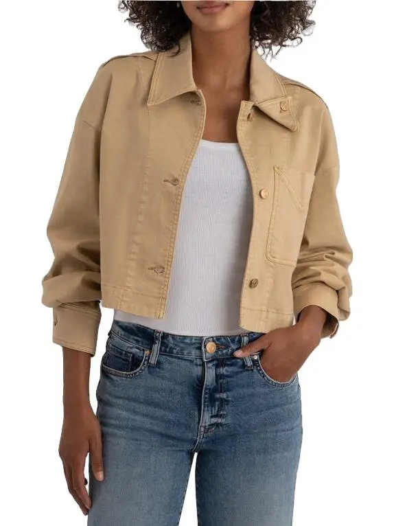 Kut From The Kloth Camden Crop Denim Jacket - Cashew