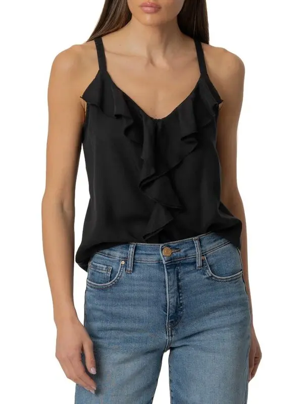 Kut From The Kloth Ruffle Sleeveless Top - Black