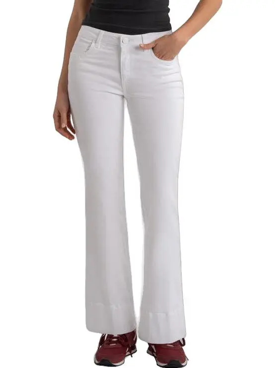 Kut From The Kloth Kelsey Mid-rise Kick Flare Jeans - Optic White