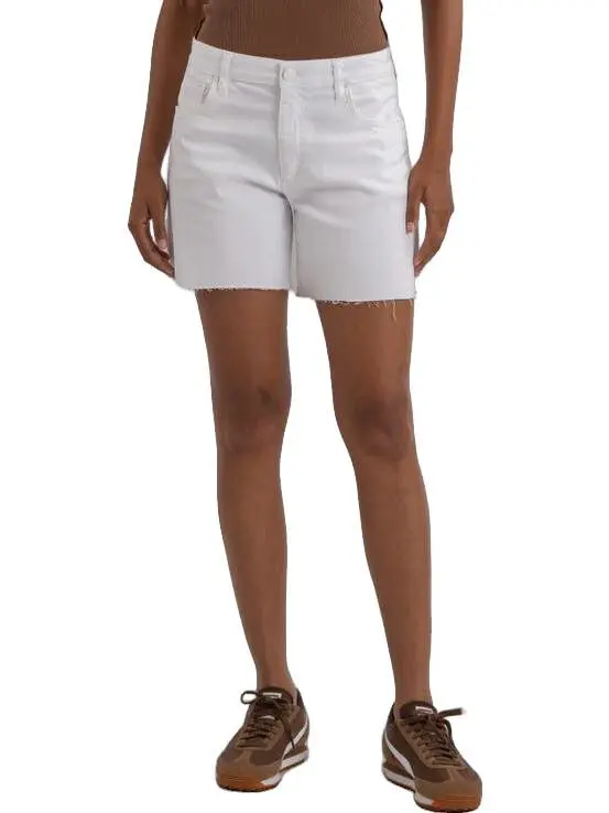 Kut From The Kloth High Waisted Denim Bermuda Shorts - Optic White