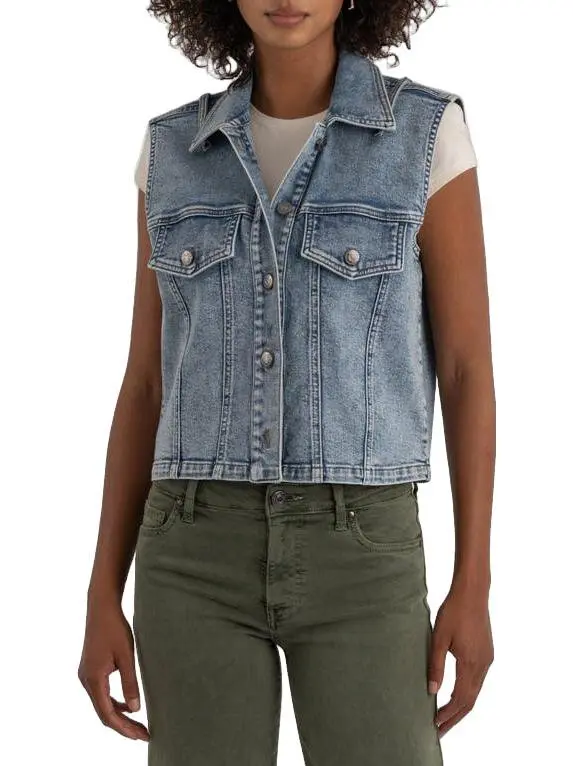 Kut From The Kloth Frankie Crop Denim Vest - Actually
