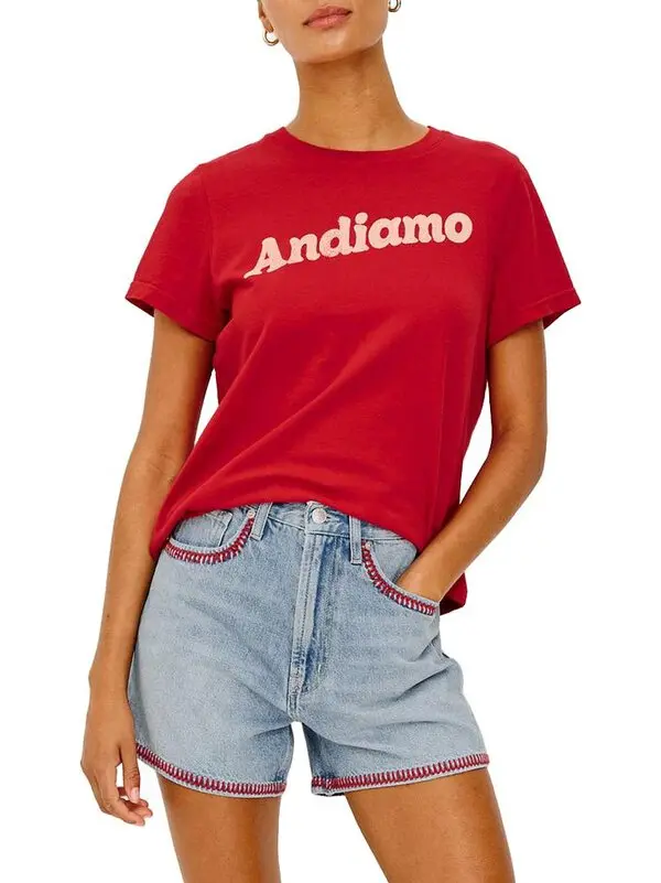 Rails The Classic Crew Graphic T-shirt - Andiamo Tomato