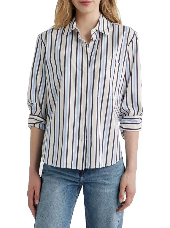 Madewell Signature Y-neck Cotton Poplin Button-up Shirt - Boardwalk Stripe