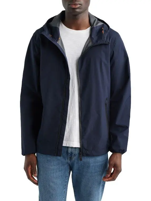 SAVE THE DUCK Drop Hooded Rain Jacket - Blue Black