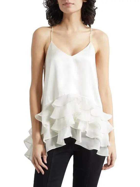 Cinq À Sept Cabrina Silk Ruffle Top - Ivory