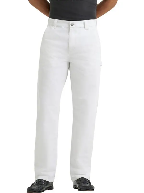 LEEM Loose Fit Straight Leg Carpenter Jeans - Bright White