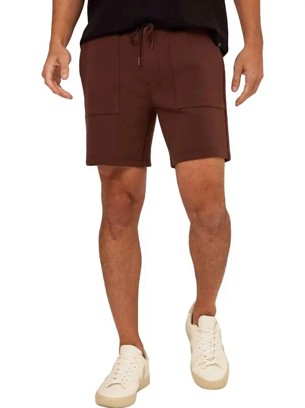 THREADS 4 THOUGHT Jaxson Peached Stretch Organic Cotton Blend Shorts - Coffee