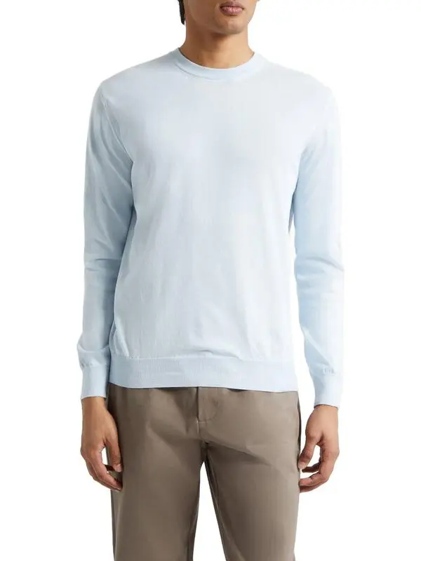 Sunspel Lightweight Cotton Crewneck Sweater - Pastel Blue26