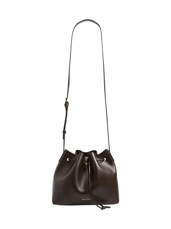 MANSUR GAVRIEL Leather Drawstring Bucket Bag - Ebony