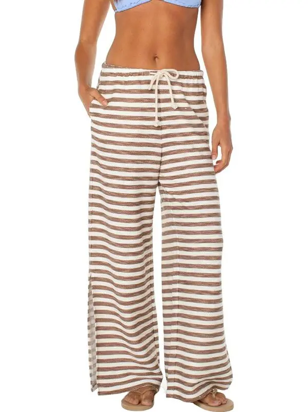 Roxy Beach Breeze Stripe Drawstring Pants - Brownie