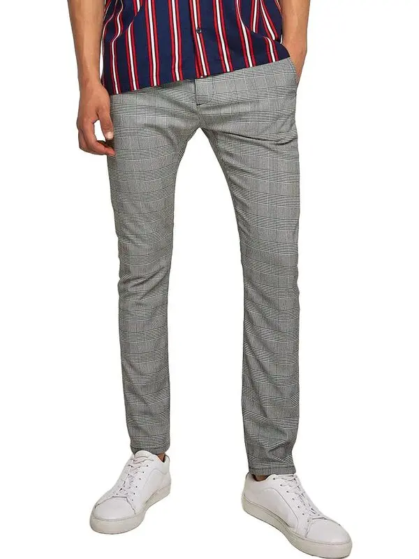 Topman Stretch Skinny Fit Trousers - Black Multi