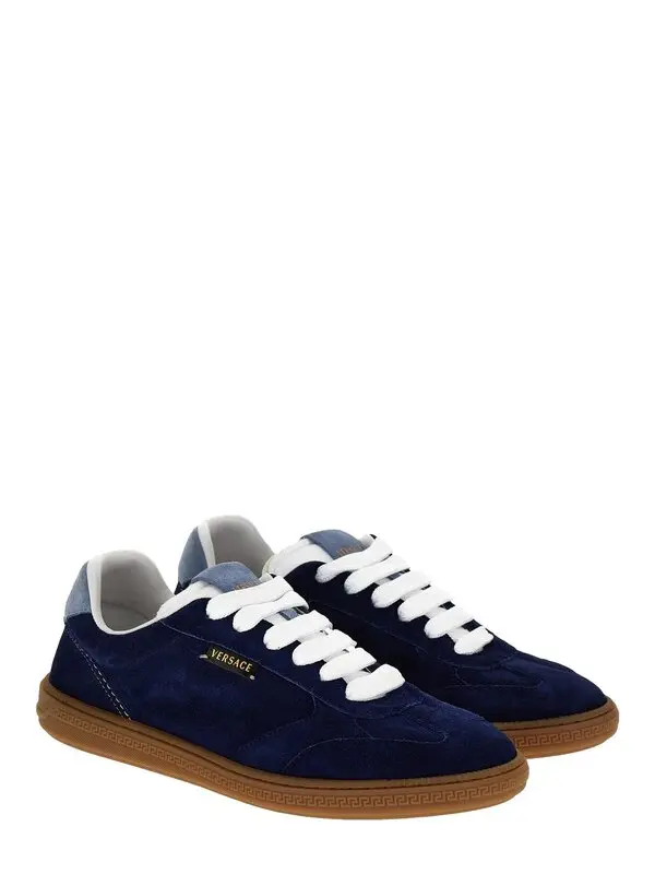 Versace Greca Court Low Top Sneaker - Marine Celeste