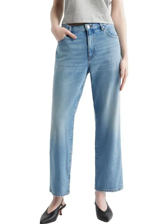 FRAME The Off Duty Hang Ankle Straight Leg Jeans - Frey