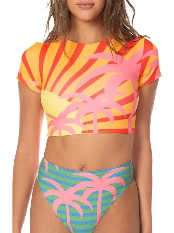 MAAJI Jungle Sway Milano Reversible Crop Rashguard - Open Yellow