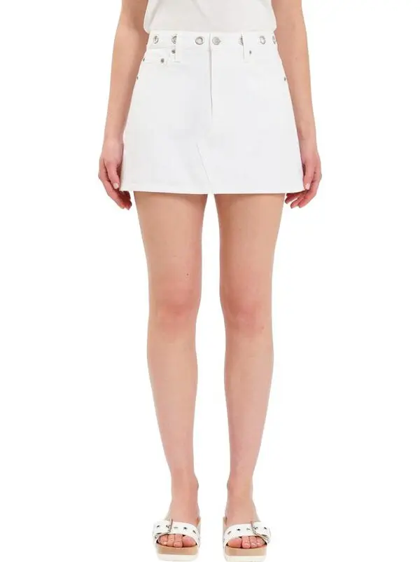 DAZE Malibu Denim Miniskirt - Lamb