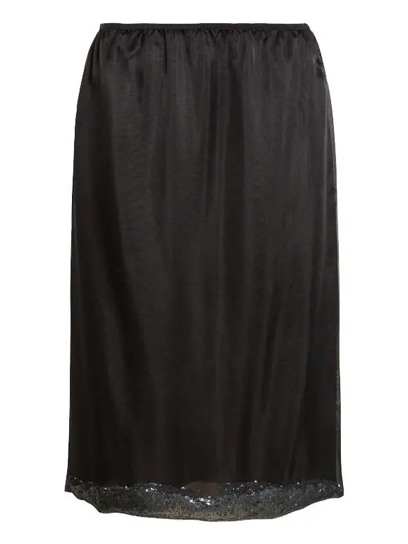 JULIE KEGELS Sidney Glitter Hem Silk Skirt - Black