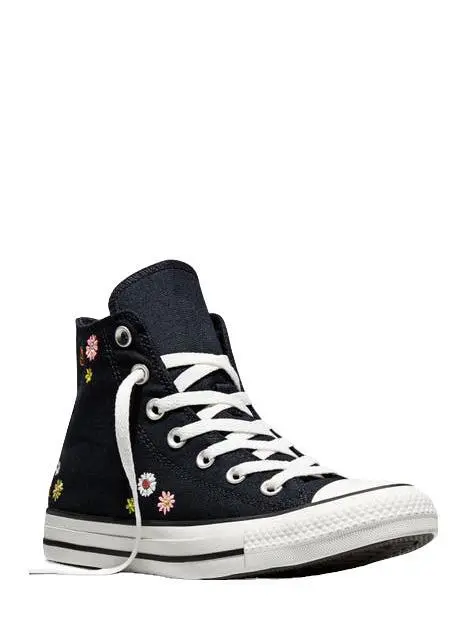 CONVERSE Chuck Taylor All Star Floral Embroidered High Top Sneakers - Black/bright Outlook