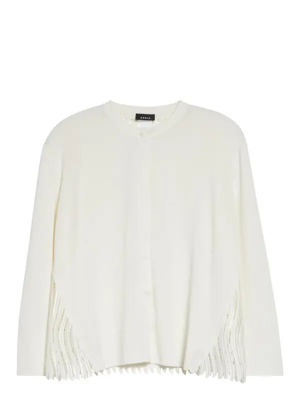 Akris Guipure Lace Back Silk Cardigan - Ecru