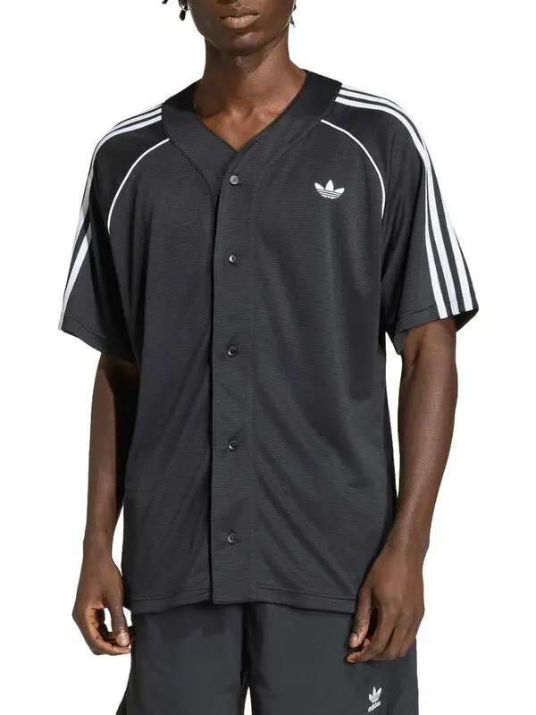 Adidas Adicolor Baseball Jersey - Black/white/