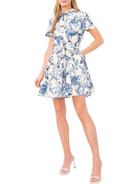 Ted Baker London Roma Floral Print Shirtdress - Vanilla Ice
