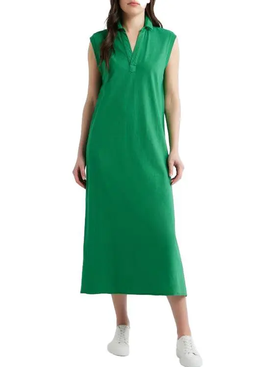 Frank & Eileen Lillian Sleeveless Cotton Polo Dress - Birdie Green
