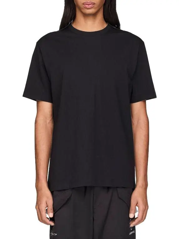 Y3 F1 Logo Cotton Graphic T-shirt - Black