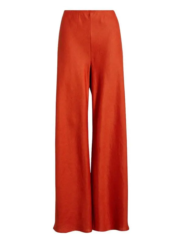 REFORMATION Gale High-waisted Linen Pants - Chili Mango