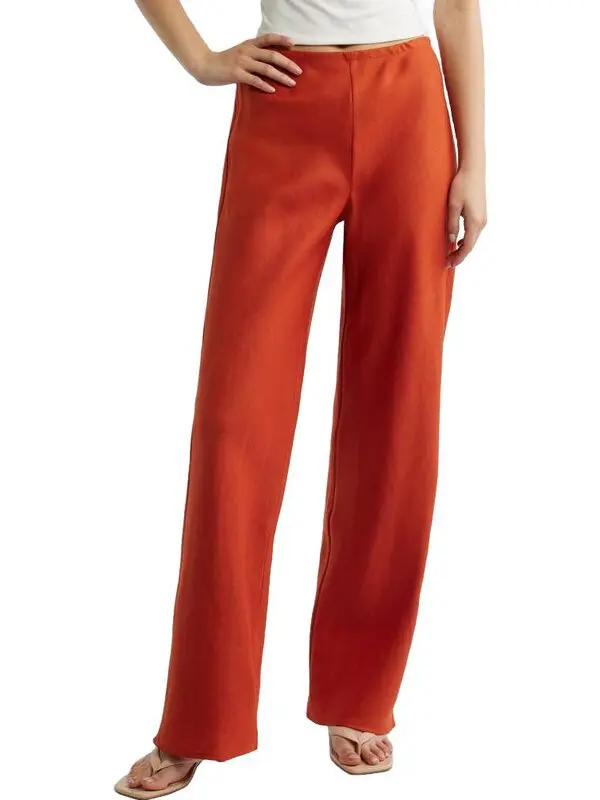 REFORMATION Gale High-waisted Linen Pants - Chili Mango