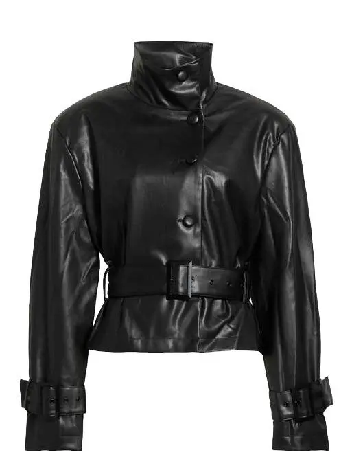 AFRM Scarlette Belted Faux Leather Jacket - Noir