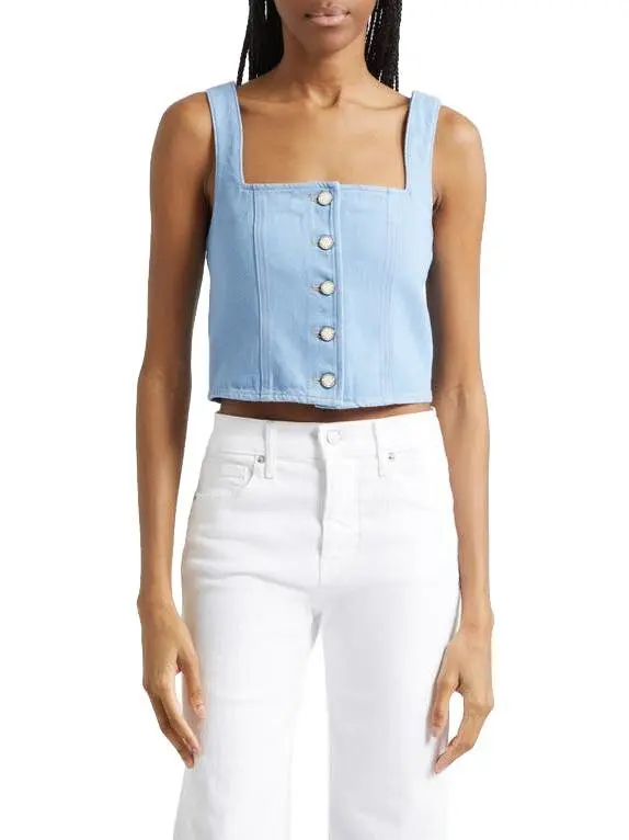 Veronica Beard Spensley Denim Top - Bayside