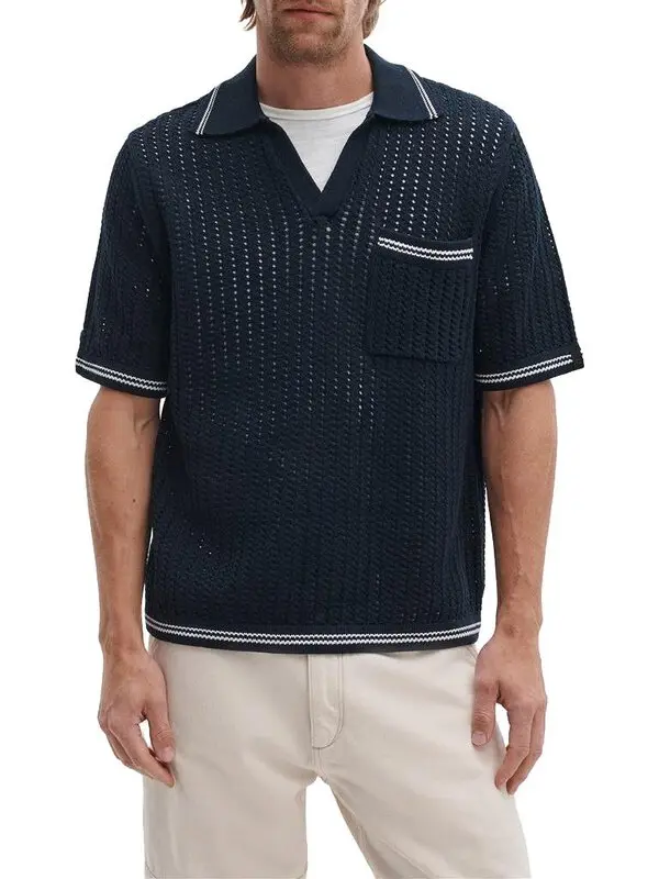Rag & Bone Open Stitch Johnny Collar Polo - Sal